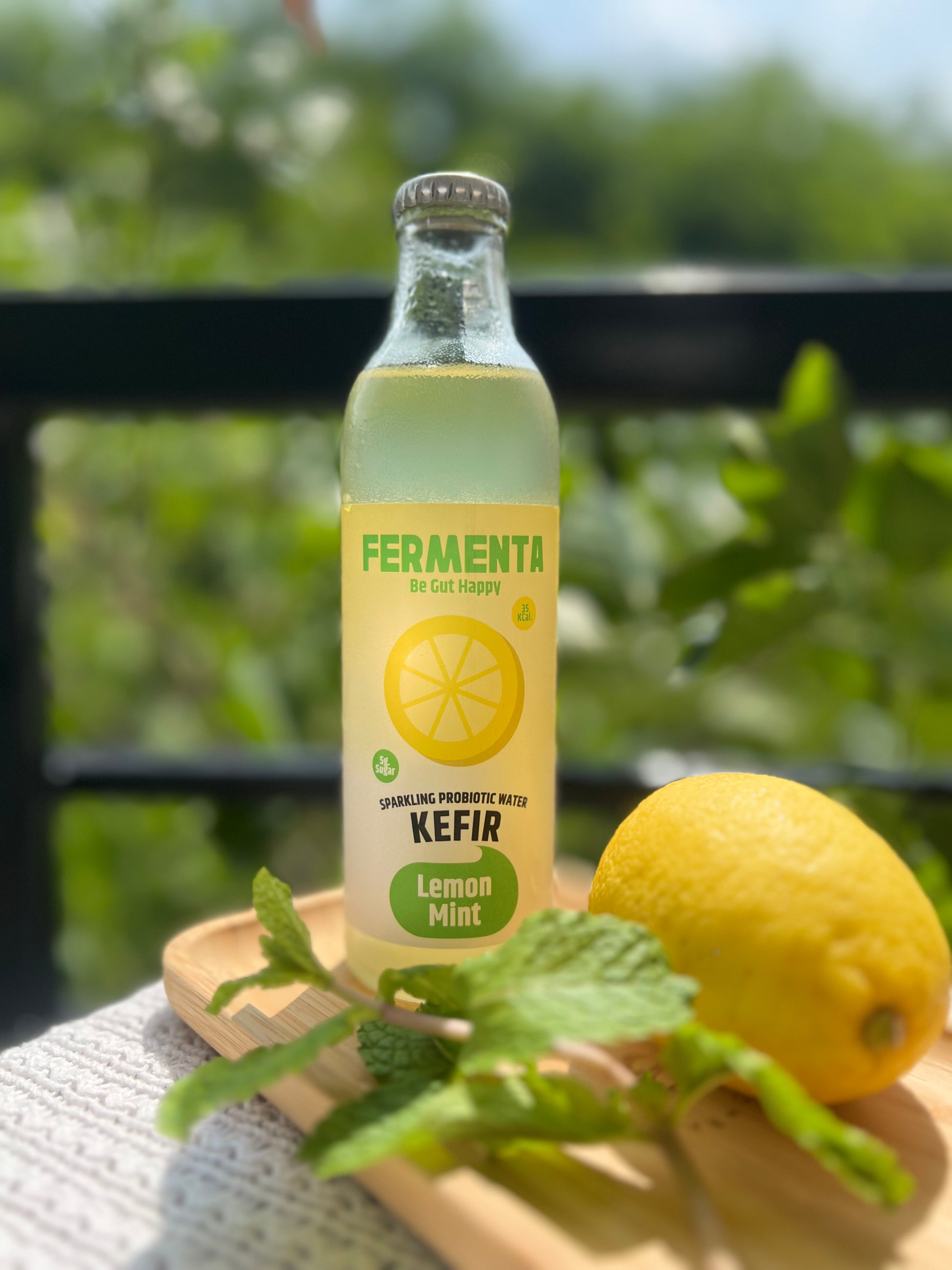 Lemon Mint Water Kefir-Fermented Probiotic Sparkling Drink | Vegan & Gut Friendly | Fermenta ...